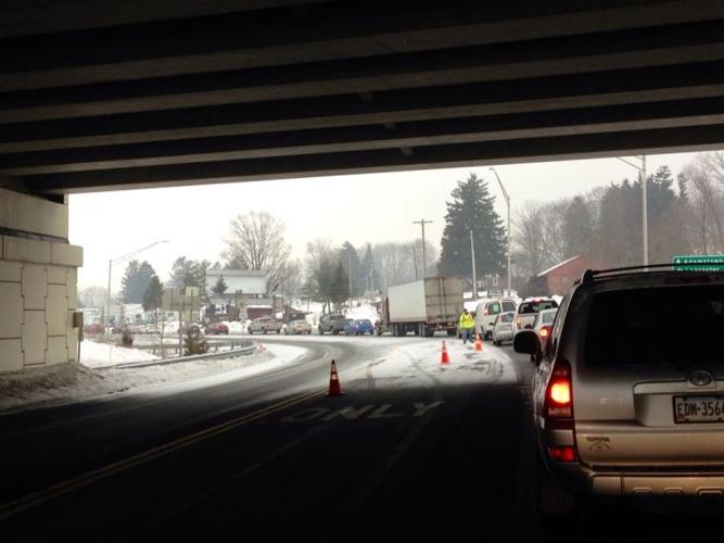 Route 222 South reopens north of Pennsylvania turnpike after tractor ...