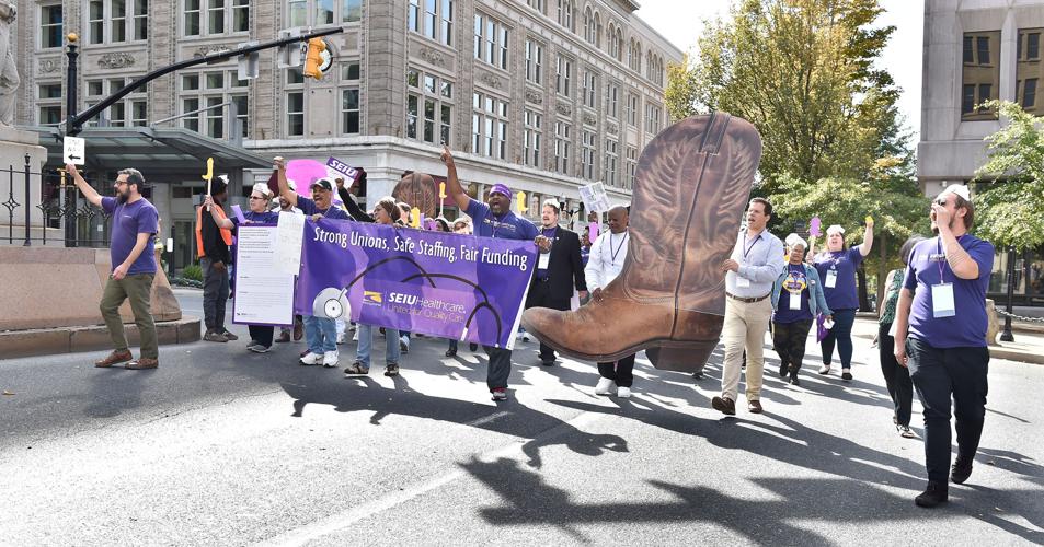 SEIU Healthcare Pennsylvania members protest outside Rep. Scott Martin ...