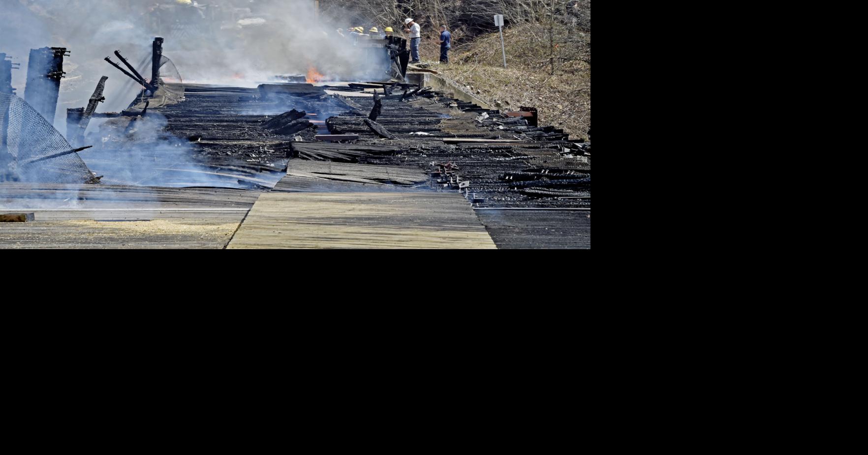 Fire continues to burn on Enola Low Grade Trail bridge; Cause still ...