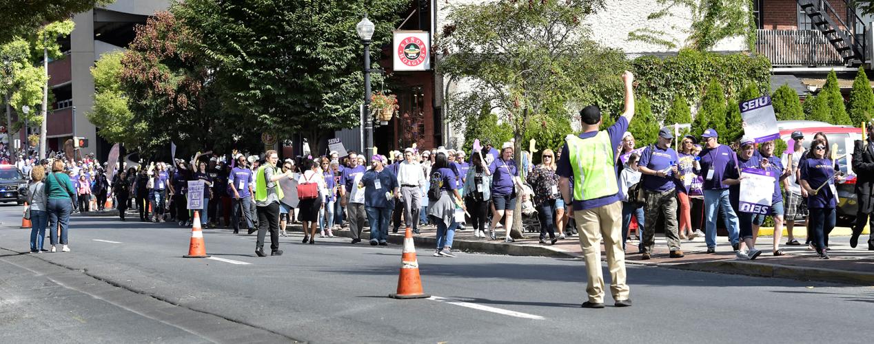 SEIU Healthcare Pennsylvania members protest outside Rep. Scott Martin ...