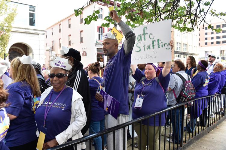 SEIU Healthcare Pennsylvania members protest outside Rep. Scott Martin ...