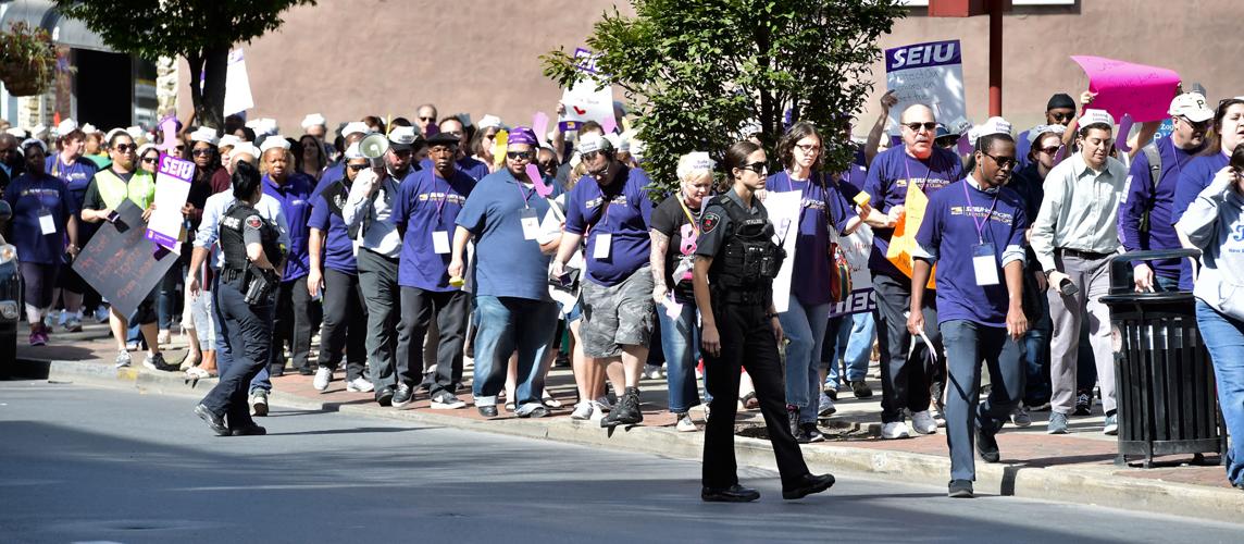 SEIU Healthcare Pennsylvania members protest outside Rep. Scott Martin ...
