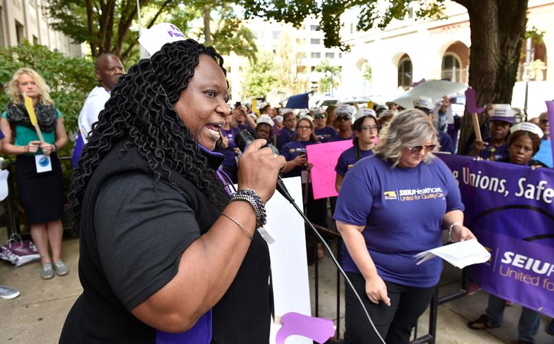 SEIU Healthcare Pennsylvania members protest outside Rep. Scott Martin ...