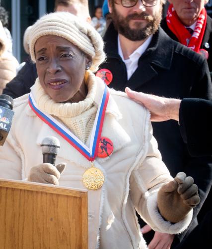 Statue of Barney Ewell dedicated in Lancaster City plaza [photos ...