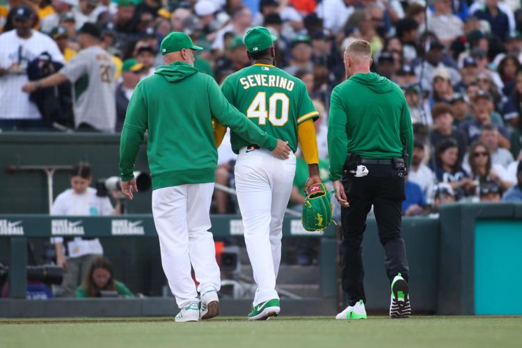 The A's place starter Luis Severino on the injured list with a strained ...