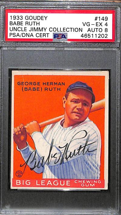 Signed Babe Ruth card from the 'Uncle Jimmy Collection' sells for ...