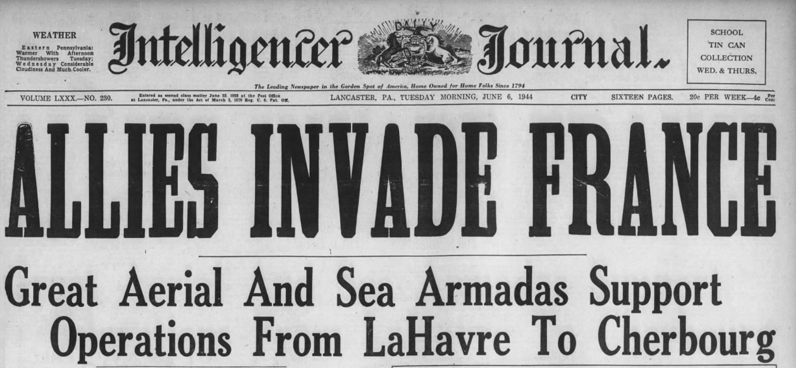 D-Day was 81 years ago; here's how it looked on the Lancaster home ...