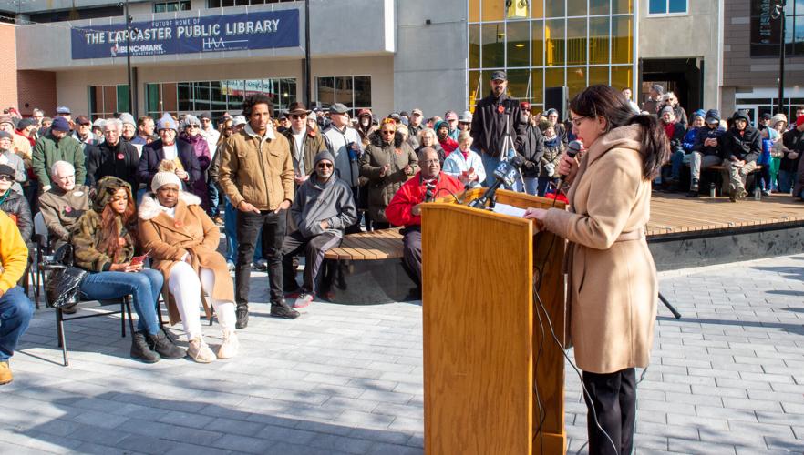 Statue of Barney Ewell dedicated in Lancaster City plaza [photos ...