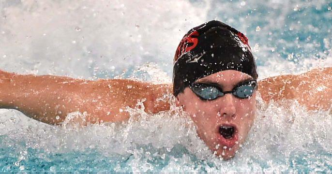 Hempfield's Tyler Buterbaugh headed for the pool at the University of ...