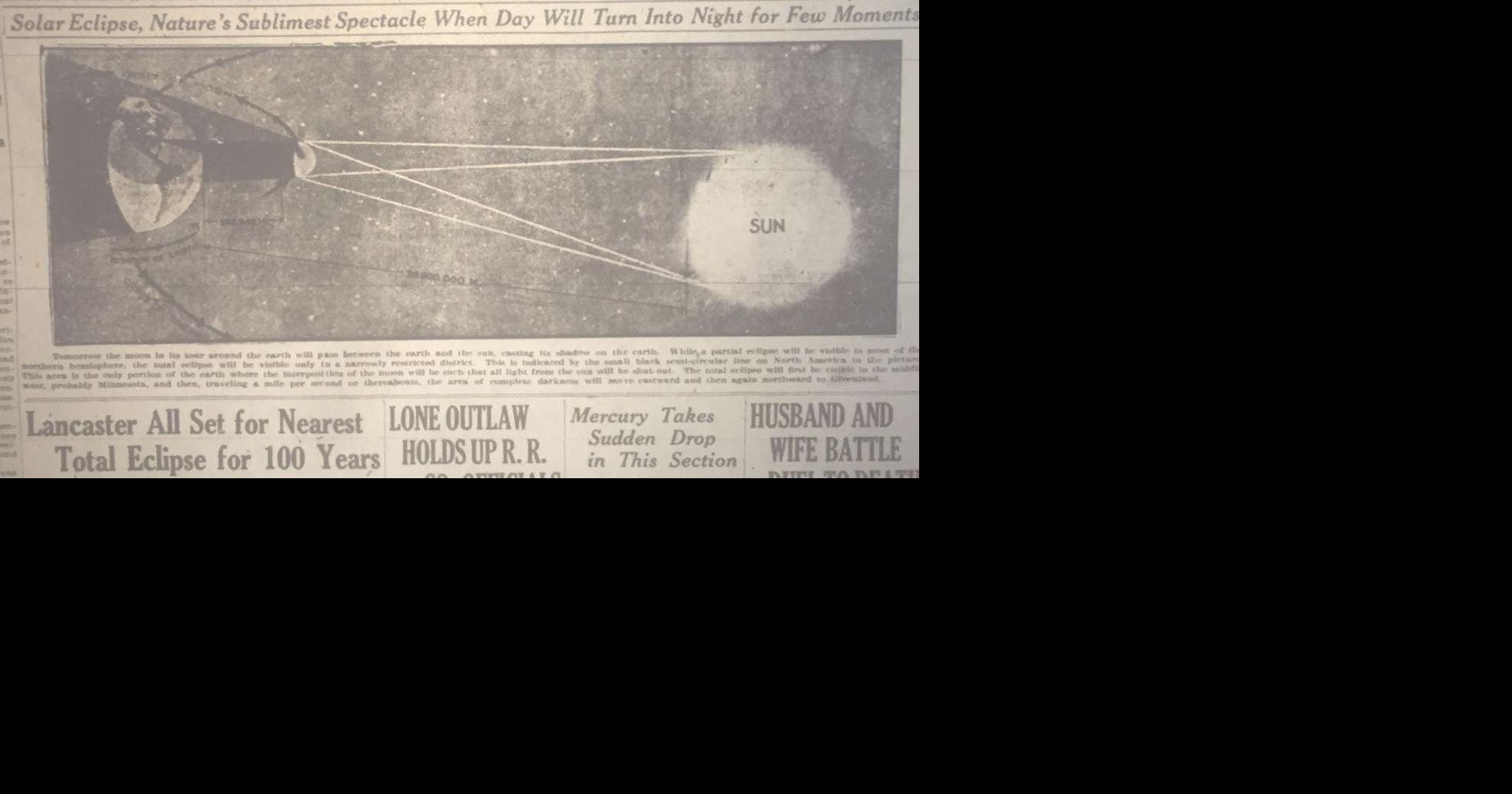 Remembering Lancaster County's solar eclipses in the 1900s and 1800s ...