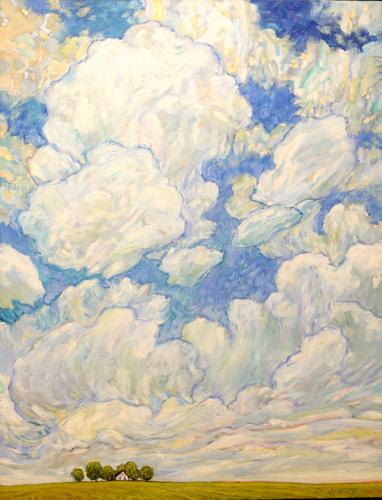 Steve Coffey's oil skies swirl at the Red Raven Art Company exhibit ...