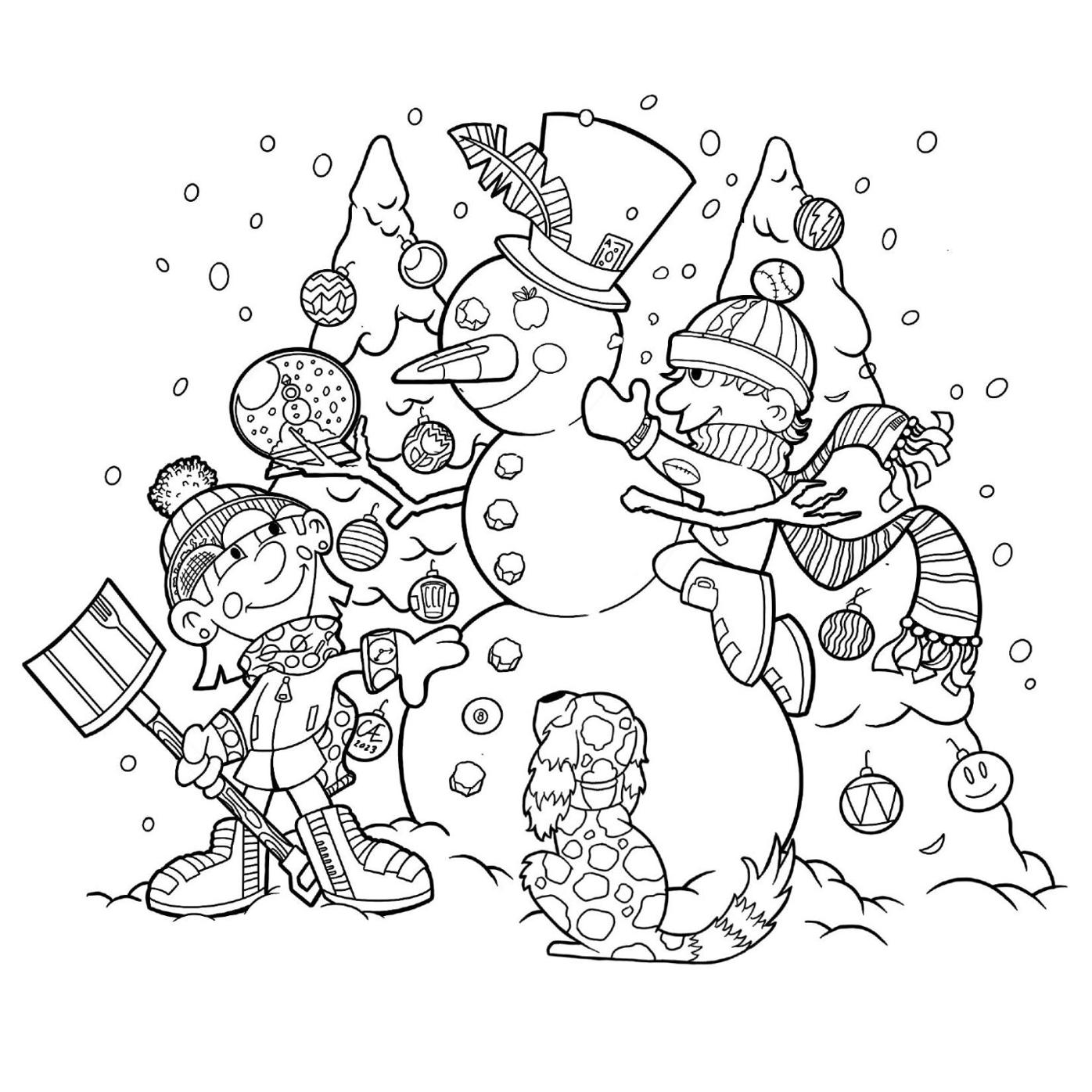 winter objects coloring pages