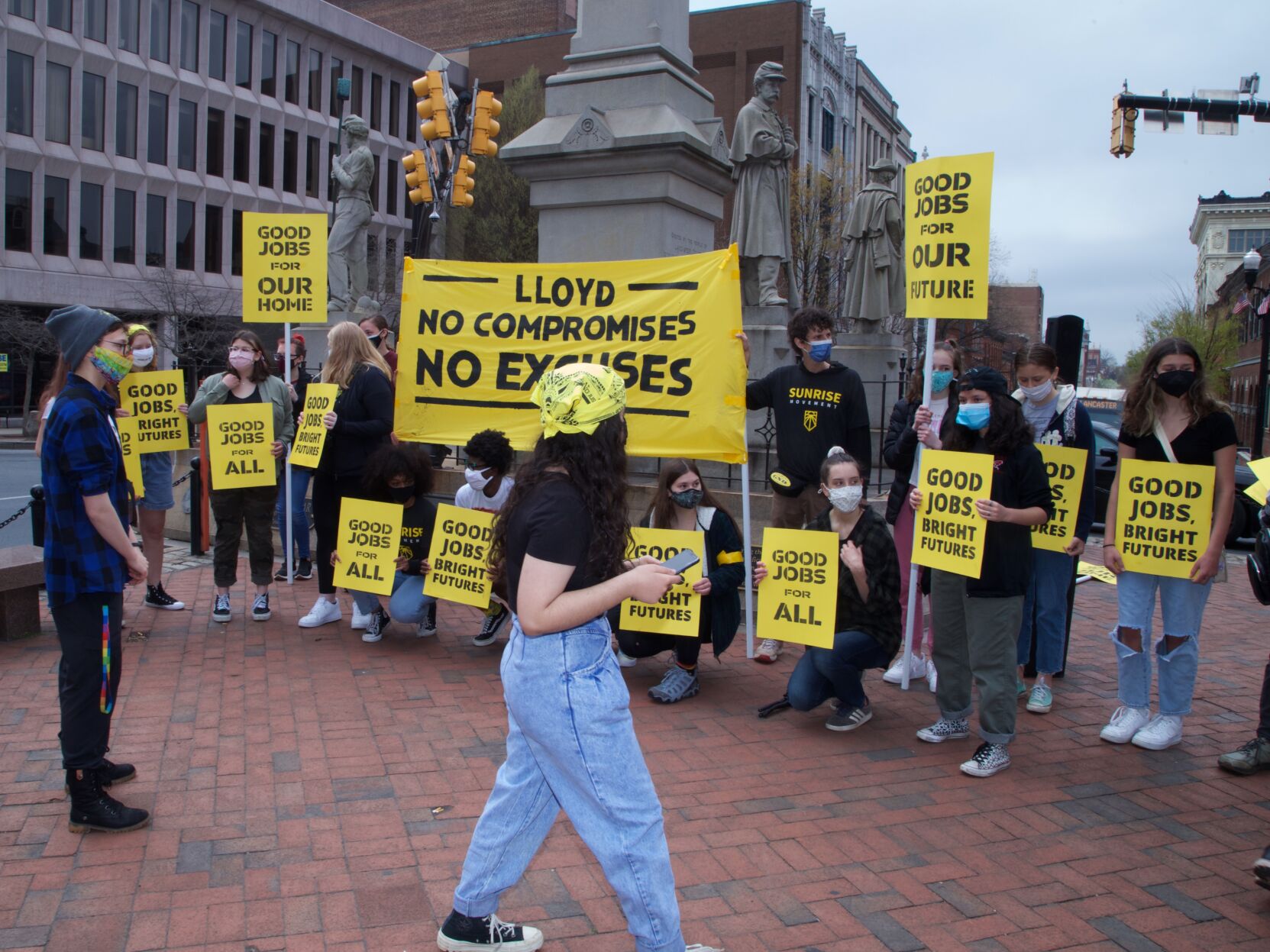 Sunrise movement holds a protest in Lancaster city Saturday afternoon ...