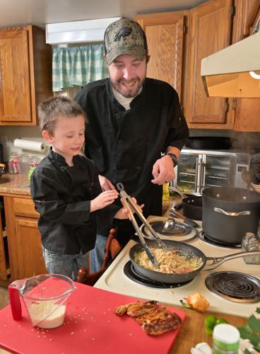 Brett and Jameson Geesey enjoy cooking together in their kitchen ...