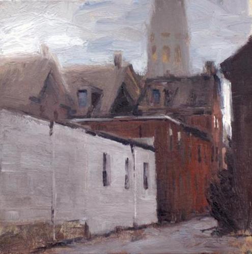 Hank Buffington works outside and quickly to create his landscapes and ...