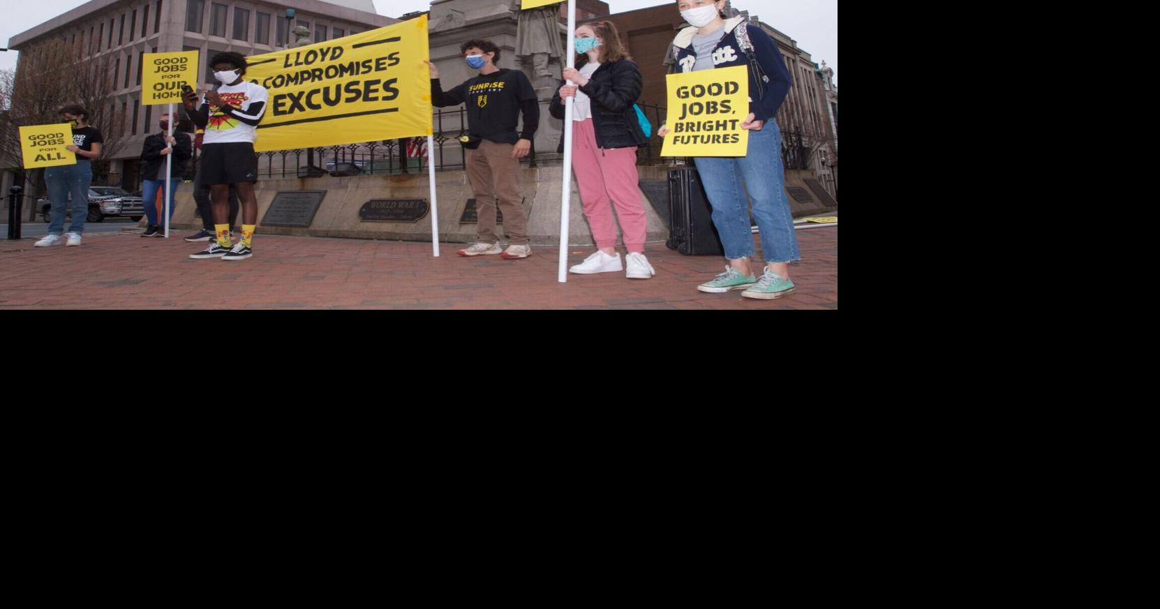 Sunrise movement holds a protest in Lancaster city Saturday afternoon ...