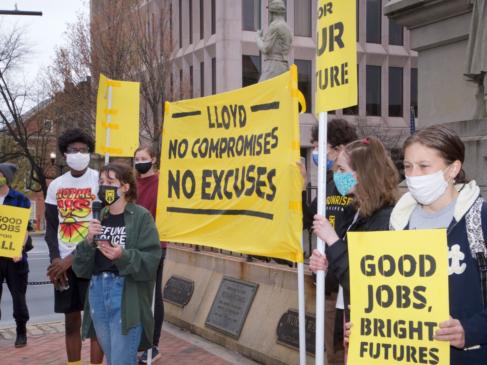 Sunrise movement holds a protest in Lancaster city Saturday afternoon ...