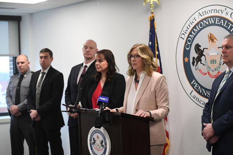 District attorney Heather Adams announces the arrest in Maryann ...