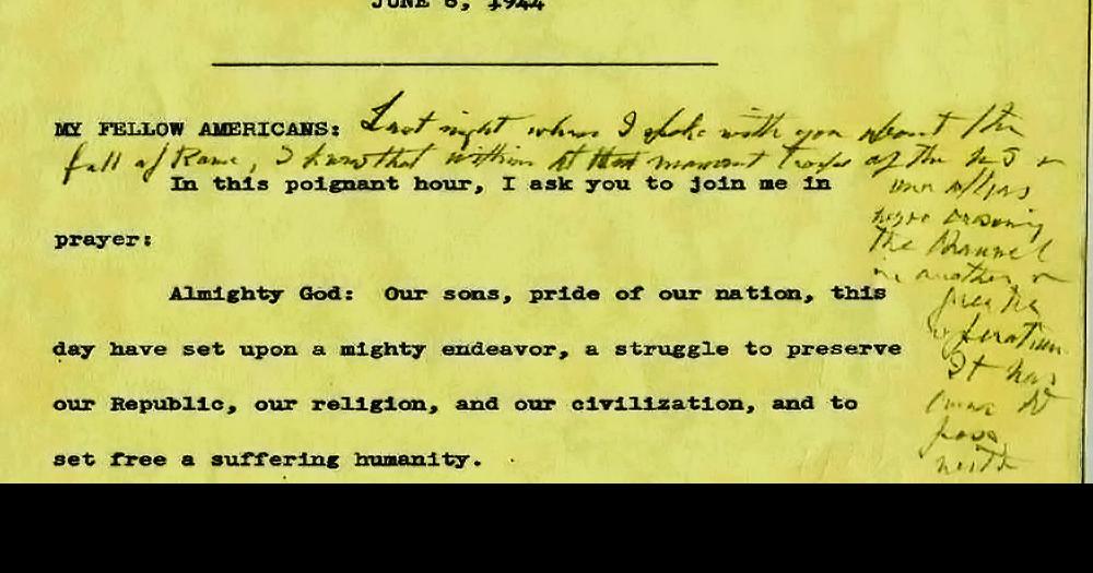 FDR’s D-Day prayer is one for the ages | Faith & Values ...