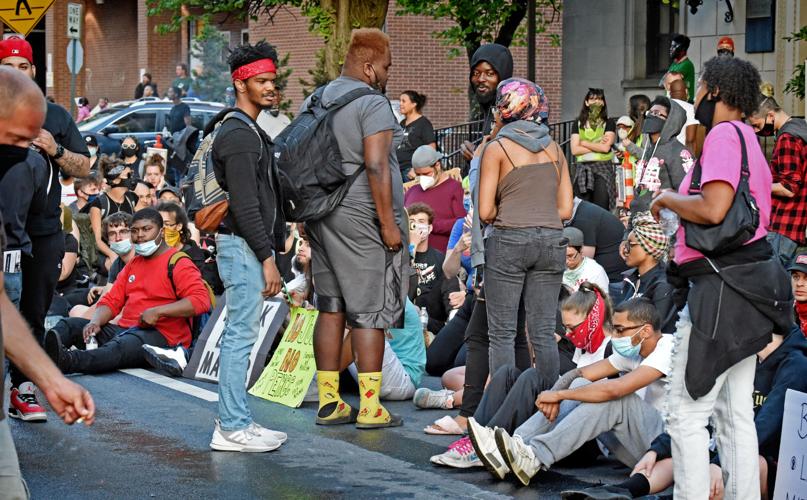 Protesters return to Lancaster city police station to protest Monday ...