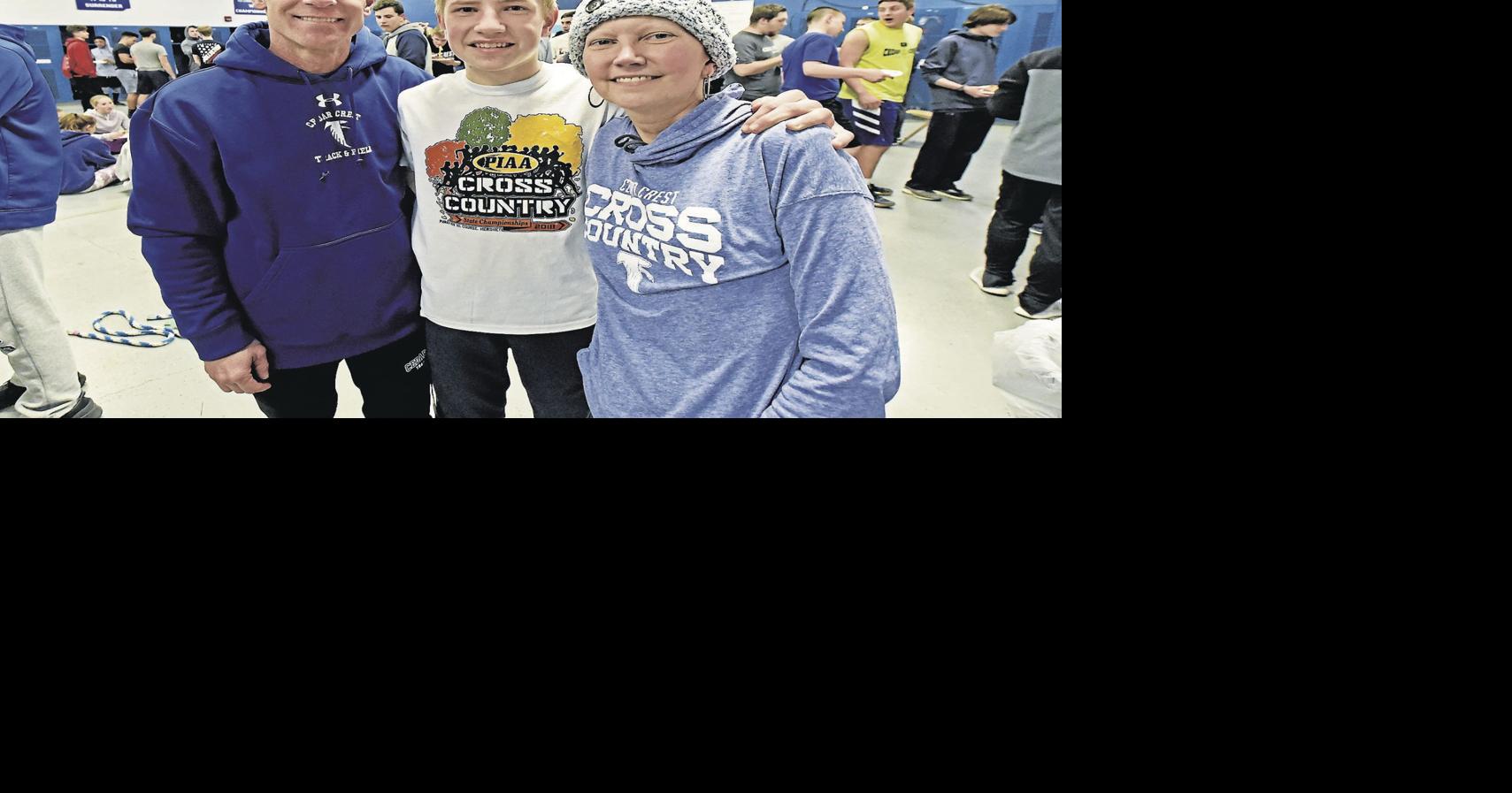 'Don't ever give up': Cedar Crest coach, son dedicate track and field ...