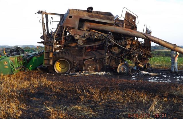 Combine catches fire in Drumore Twp. field, sparks brushfire | News ...