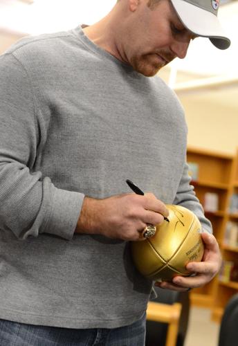 Golden Homecoming: Dan Kreider delivers NFL Golden Football to Manheim ...