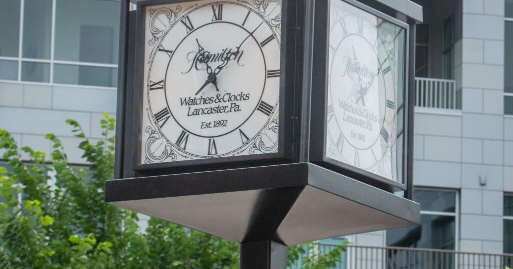 Historic clock gifted to Lancaster city by Hamilton Watch in 1982 ...