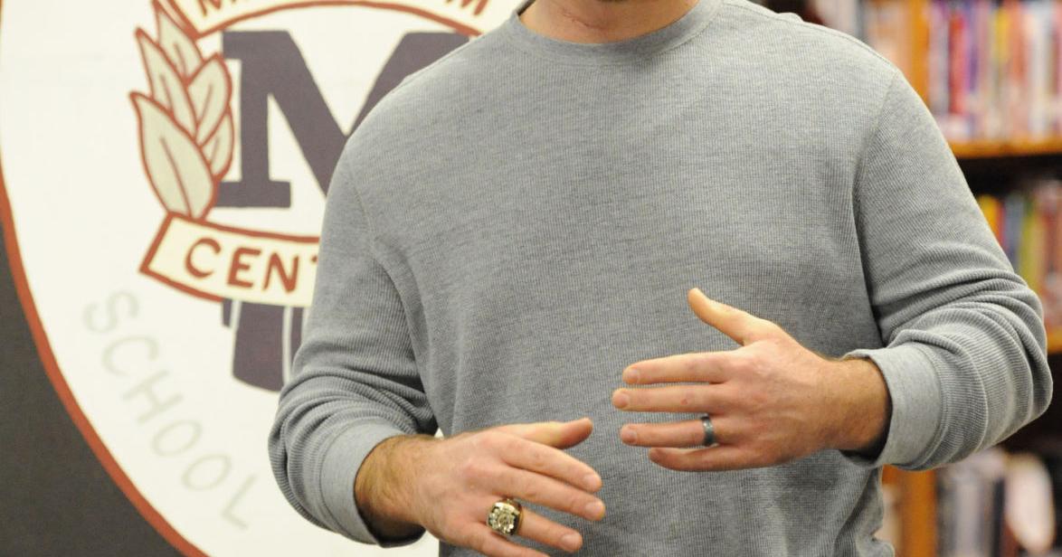 Golden Homecoming: Dan Kreider delivers NFL Golden Football to Manheim ...