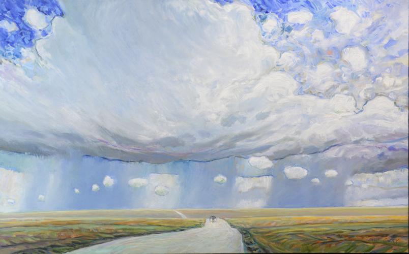 Steve Coffey's oil skies swirl at the Red Raven Art Company exhibit ...