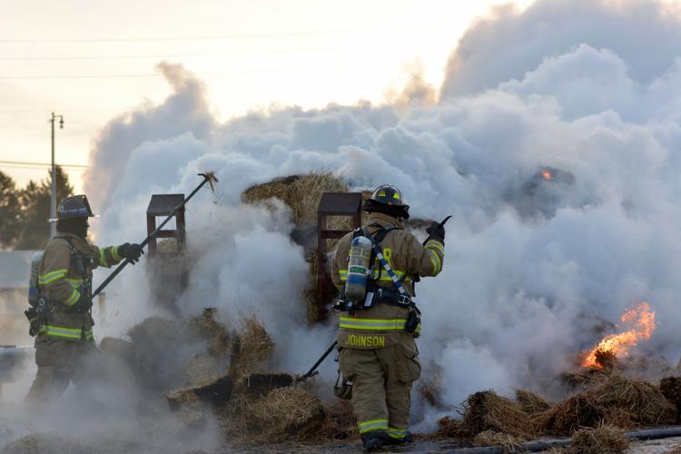 Trailer carrying hay bales catches on fire at Route 30 and New Holland ...