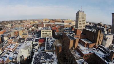 VIDEO: Aerial view of downtown Lancaster shows how snow is lingering on ...