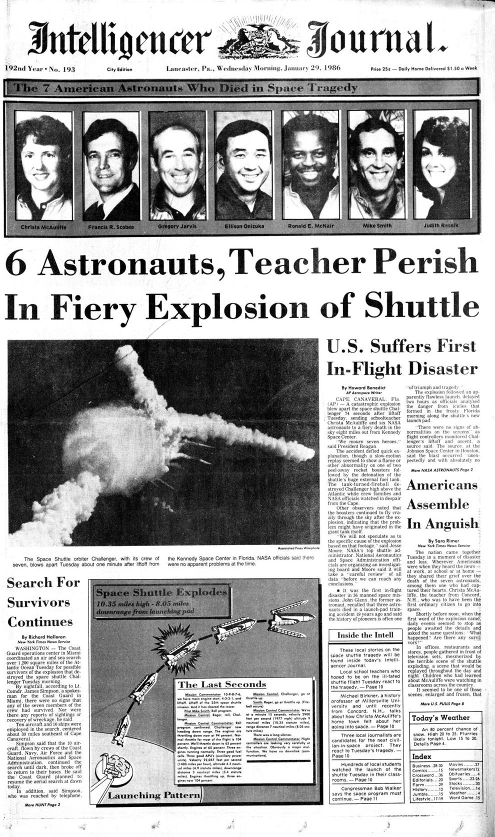 Historic front page news: In 1986, the world reacted in horror as space ...