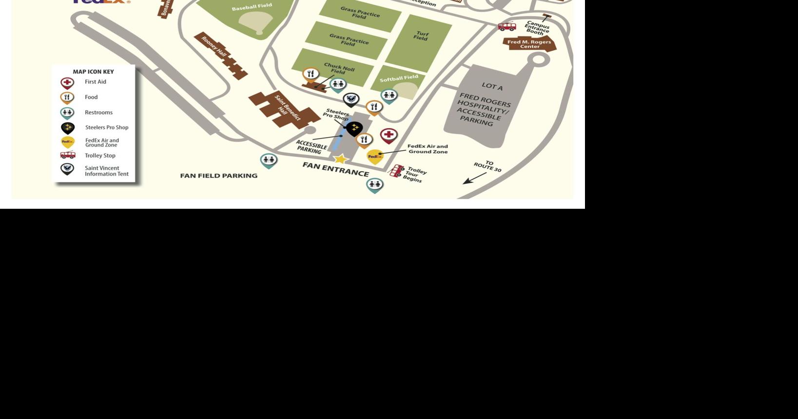 Pittsburgh Steelers Training Camp Map | Sports | latrobebulletinnews.com
