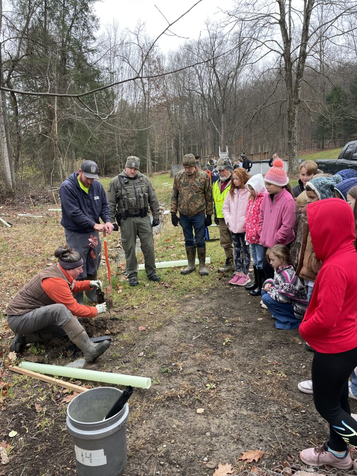Laurel Valley Elementary Students plant trees along creek to improve ...