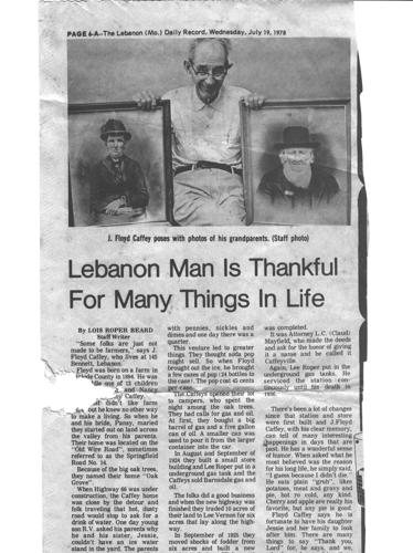 The story of J. Floyd Caffey, founder of Caffeyville | Today's 66 ...