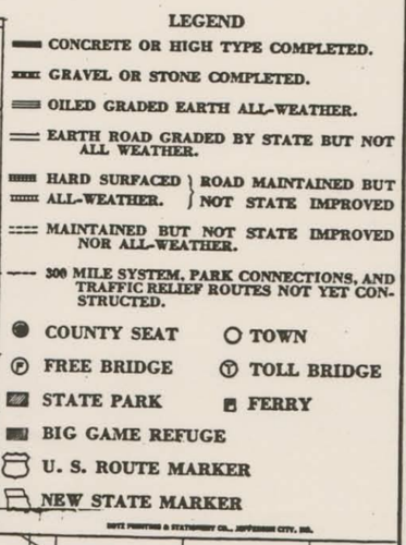1931 state road map shows 66 and 5 as Laclede County's only highways ...