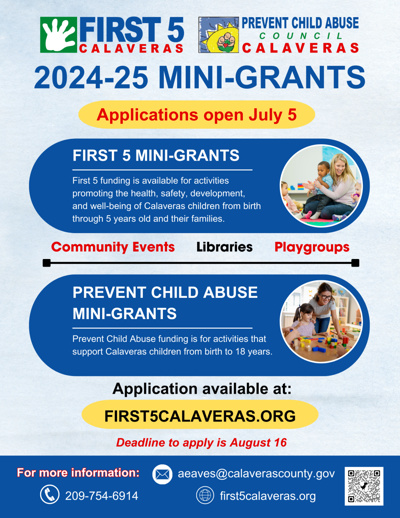 Mini-Grants Now Available through First 5 Calaveras and Prevent Child ...