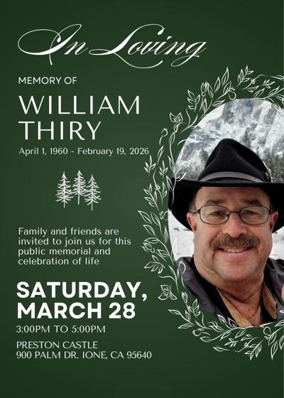 Public Memorial Service for William (Bill) Thiry — Saturday, March 28th ...