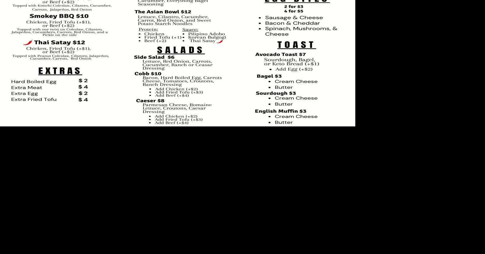 Bistro Saechao To Go Menu | | ledger.news