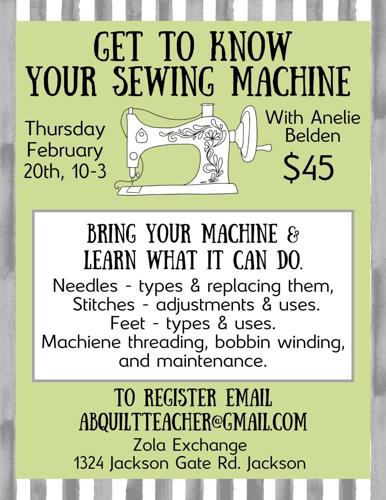 Get to Know Your Sewing Machine | Calendar | ledger.news