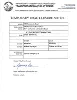 Temporary Road Closure Notice: Old Sacramento Road | News | ledger.news