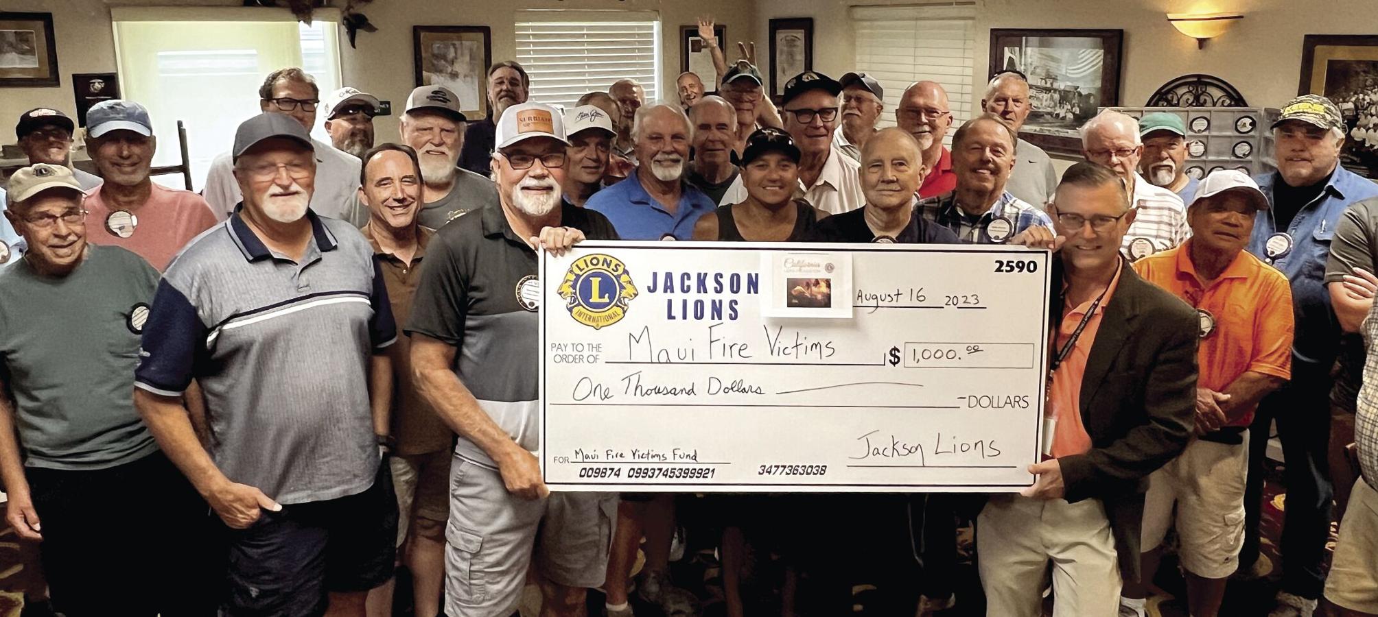 Hometown Heroes: Jackson Lions Donate $1000 to Hawaii Wildfire Relief | Roots | ledger.news
