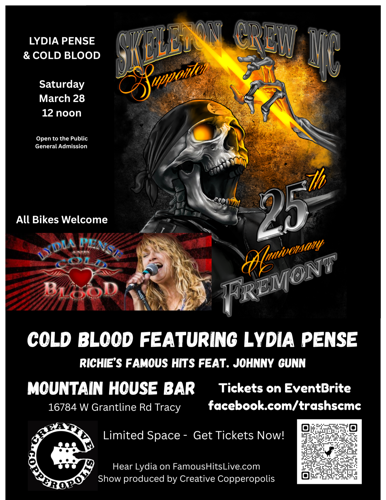 Lydia Pense and Cold Blood — March 28 in Tracy | On the Vine | ledger.news