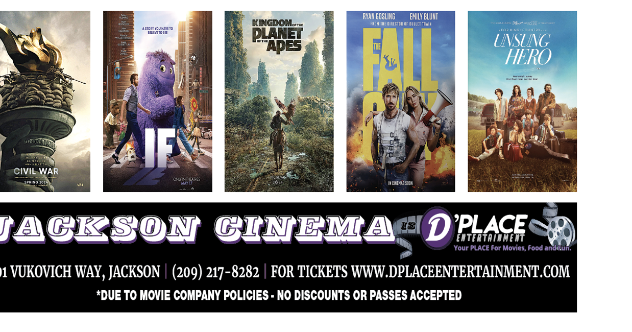 Jackson Cinema is D'Place: Movie Times May 10 — May 16, 2024 | On the ...