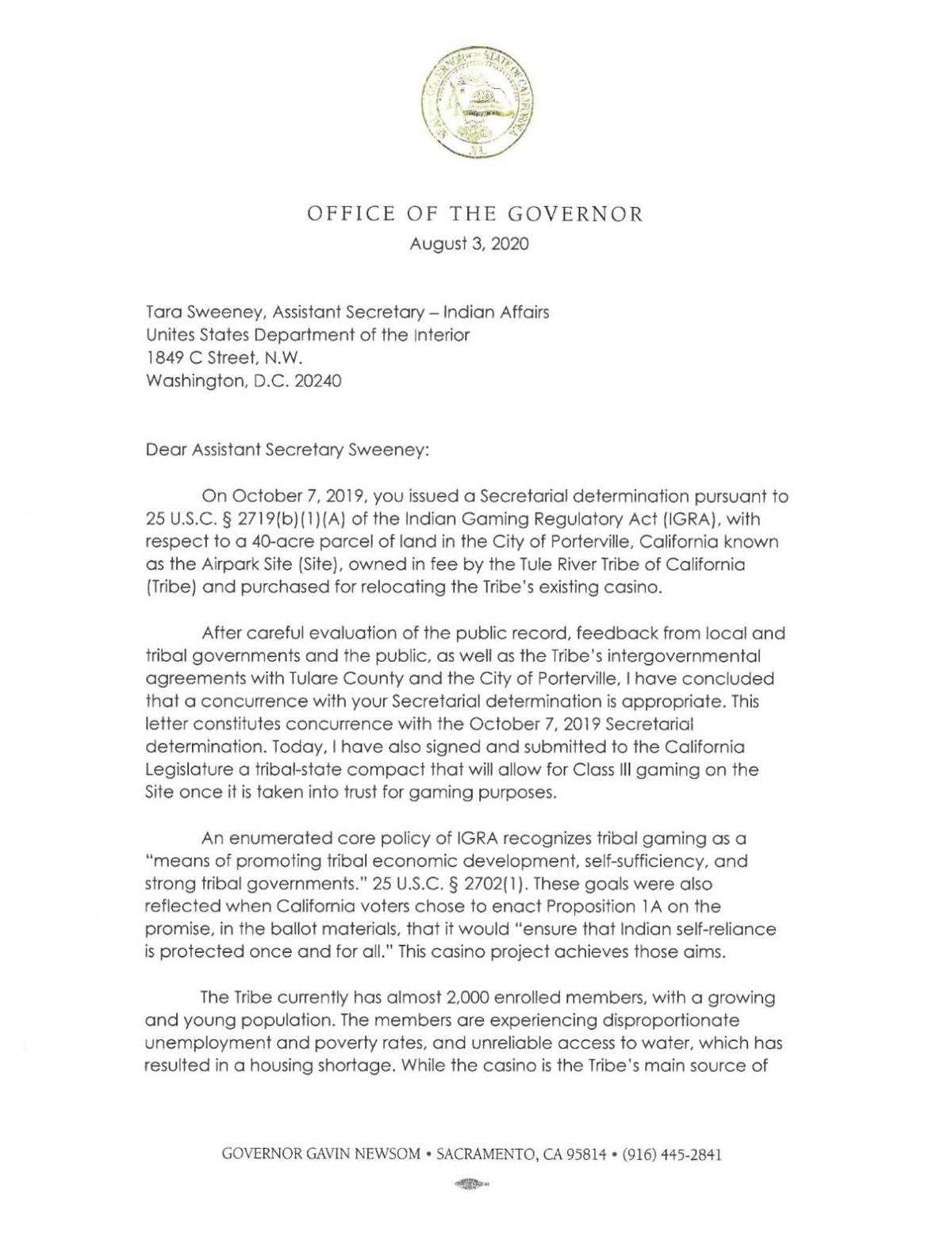 Tule-River Concurrence Letter | | ledger.news