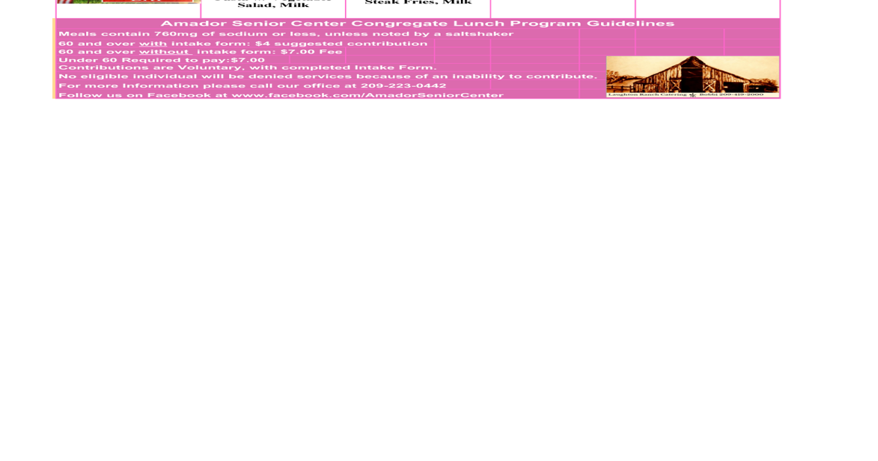 Amador Senior Center April 2023 Menu — Serving Up Smiles and an Amazing ...