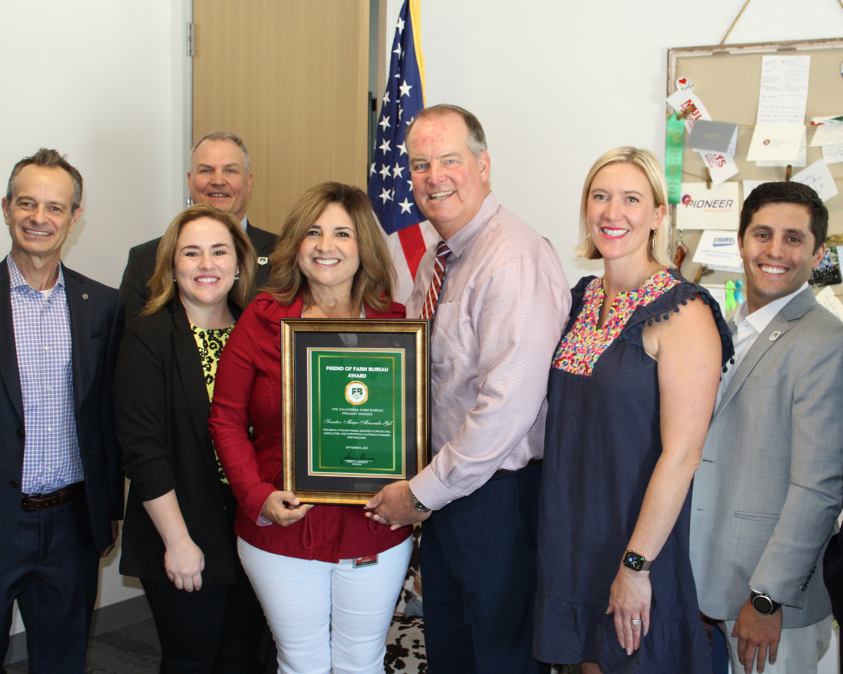 Senator Marie Alvarado-Gil receives the Friend of Farm Bureau Award ...