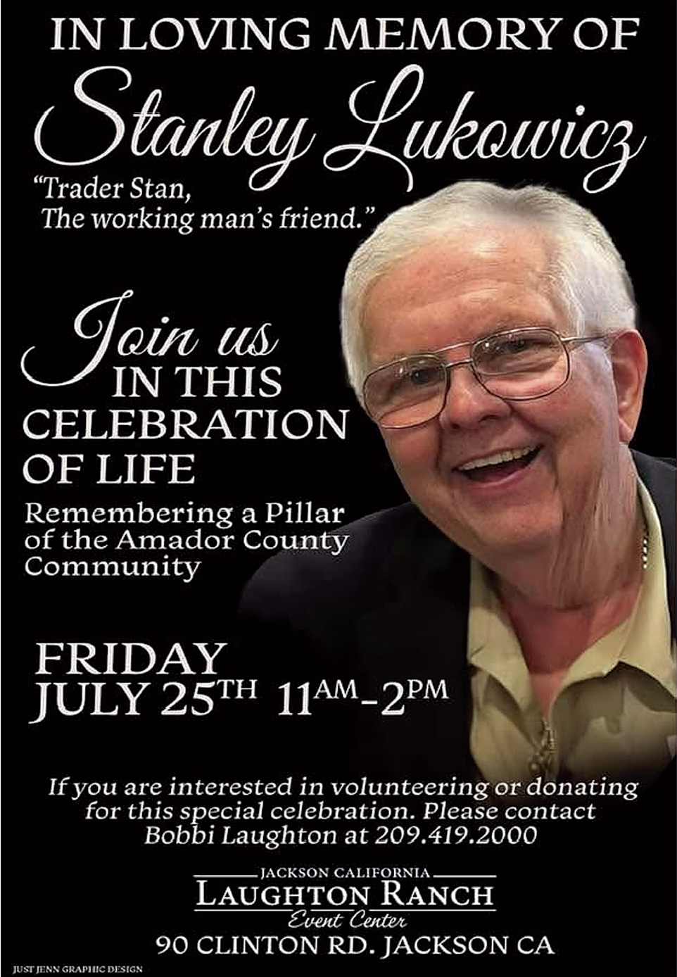 Community Celebration of Life for Stan Lukowicz to Be Held July 25 | On ...