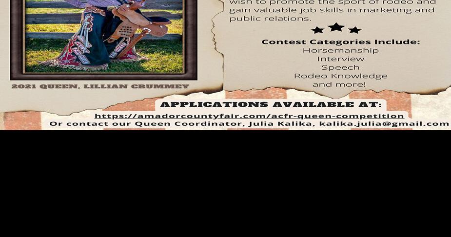 Applications are Open! 2022 Amador County Fair Rodeo Queen Contest ...
